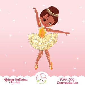 African Ballerina Clipart, Ballerina Clip Art, Cute Black Ballerina ...