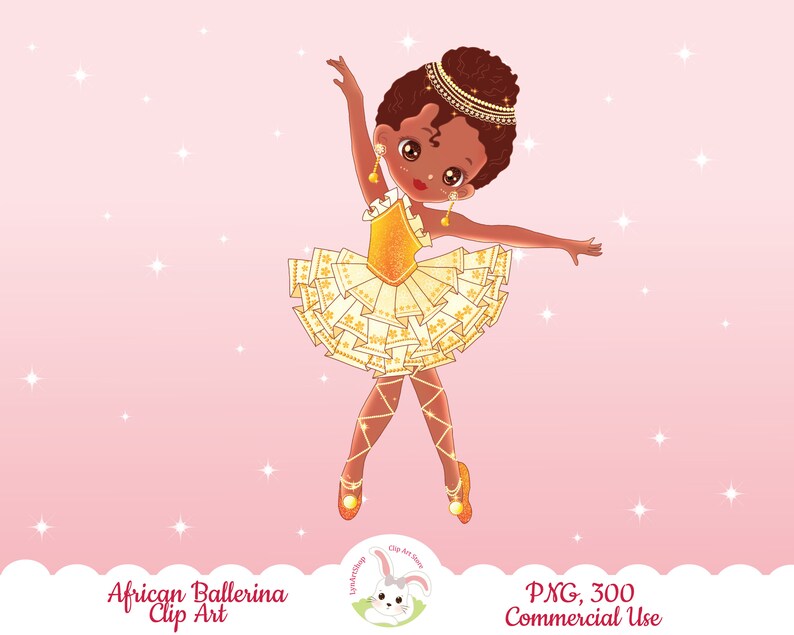 African Ballerina Clipart, Ballerina Clip Art, Cute Black Ballerina ...