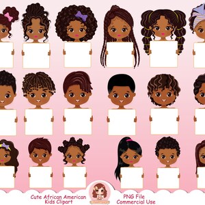 Cute African Americans Kids Holding Board Clipart, Black Kids Clip Art ...