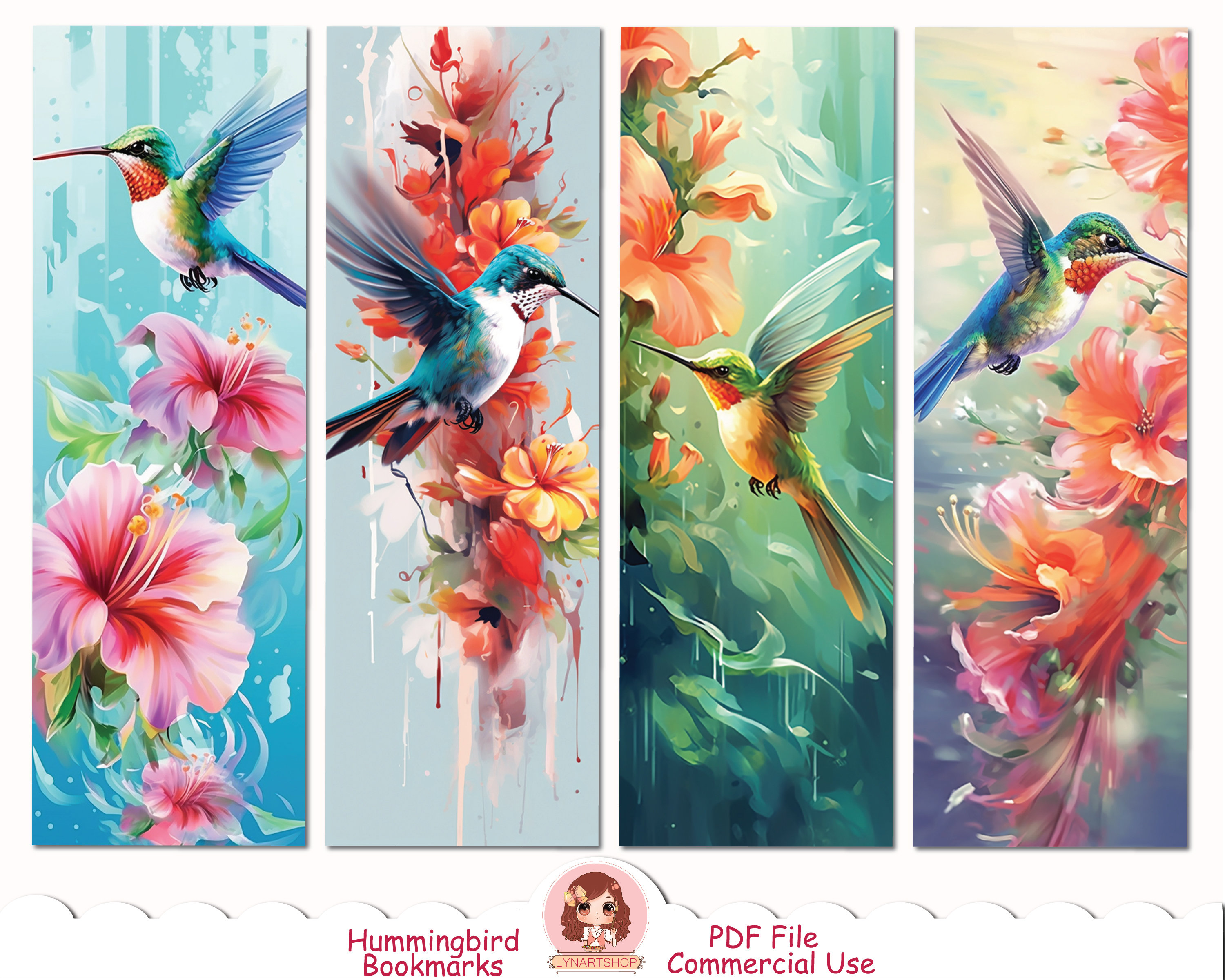 Printable Watercolor Hummingbird Bookmark for Kids and Adults - Etsy