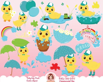 Cute Ducks Clipart PNG Duckling Clip Art Rubber Duck - Etsy