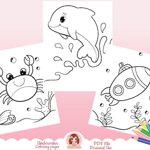 Underwater Coloring Pages, Under the Sea Animals, Cute Sea Creatures ...
