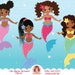 Mermaid Clipart Cute Mermaid Clip Art Black Mermaid Clipart - Etsy Canada