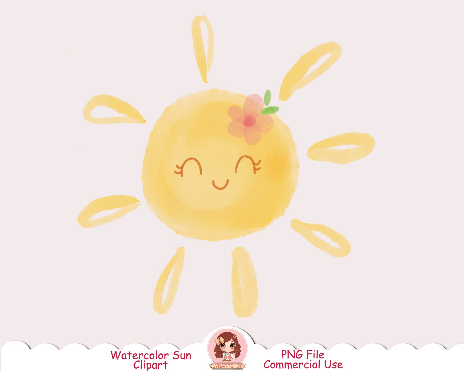 Watercolor Sun Clipart PNG, Cute Sun Clip Art, Happy Sun, Sunshine ...