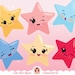 Cute Stars Clip Art, Kawaii Star Clipart, Star Clipart, Stars Clip Art ...