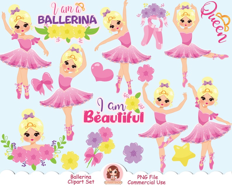 Cute Ballerina Clipart, Ballerina Clip Art, Ballerina in Pink Tutu ...