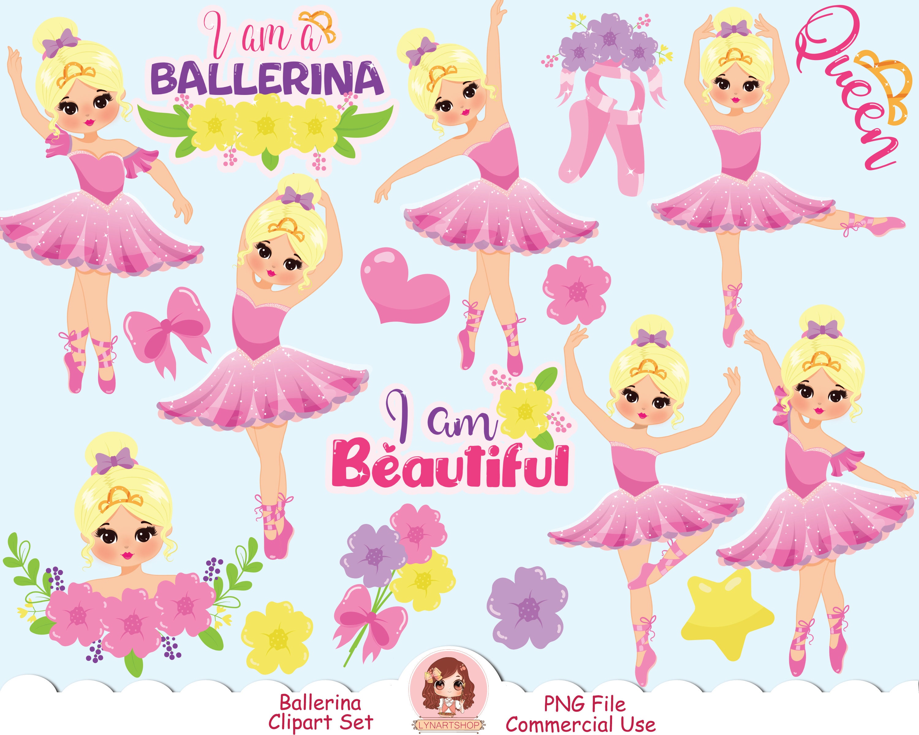 Cute Ballerina Clipart, Ballerina Clip Art, Ballerina in Pink Tutu ...