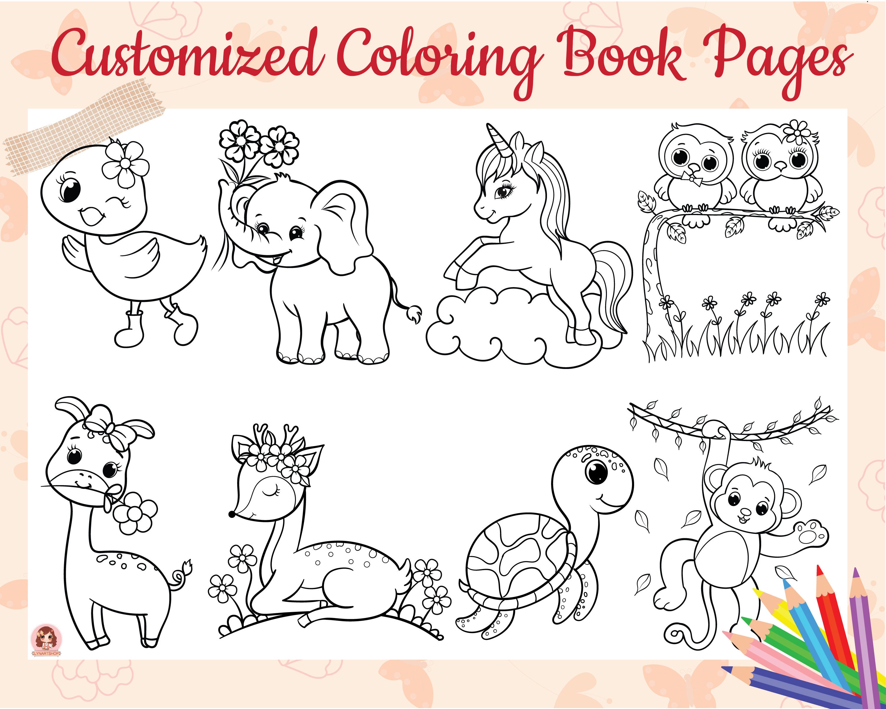 Customized Coloring Book Pages for Children and Adults KDP - Etsy