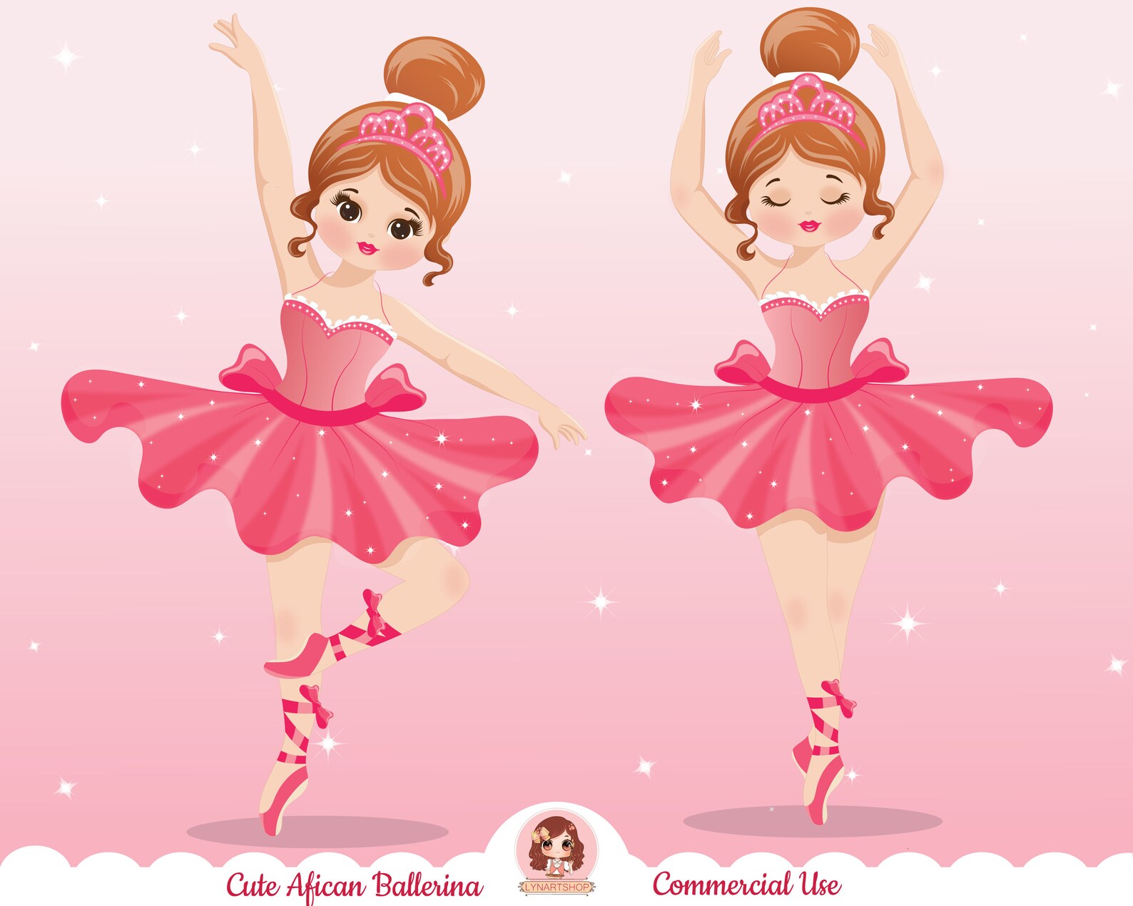 Cute Ballerina Clipart, Ballerina Clip Art, Ballerina in Pink Tutu ...