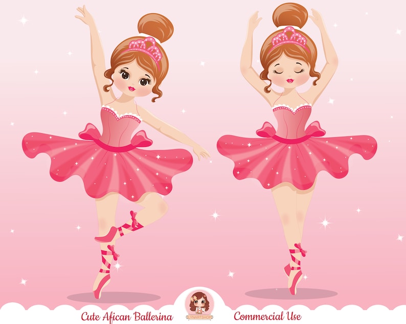 Cute Ballerina Clipart Ballerina Clip Art Ballerina in Pink - Etsy