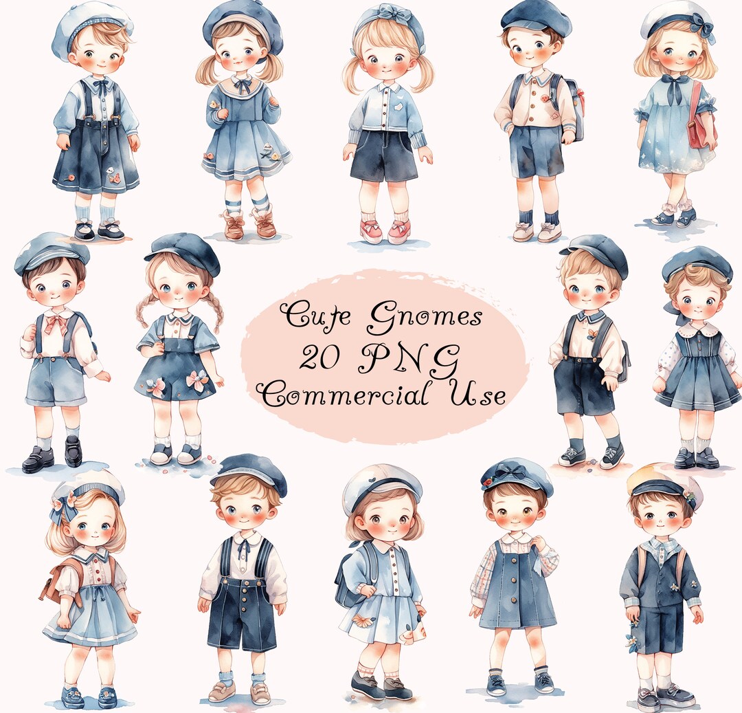 Cute Watercolor Students Clipart PNG, Kids Clip Art, Nursery Theme ...