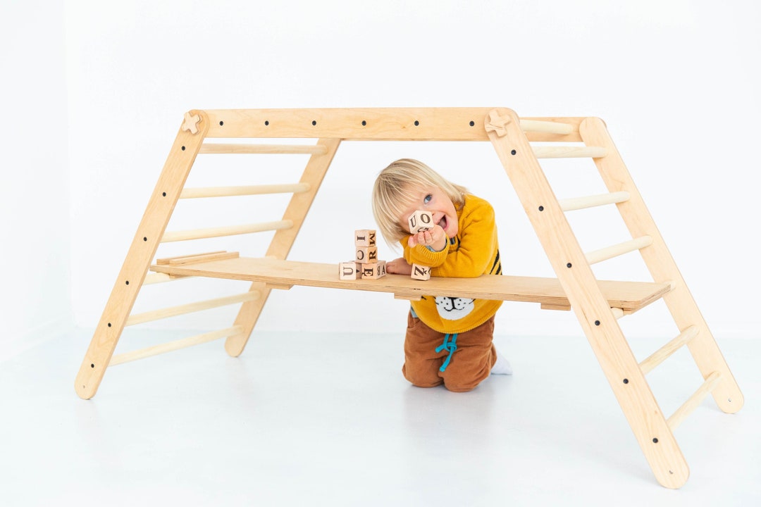 XXL Climbing Triangle Foldable Climbing Frame Wooden Montessori ...