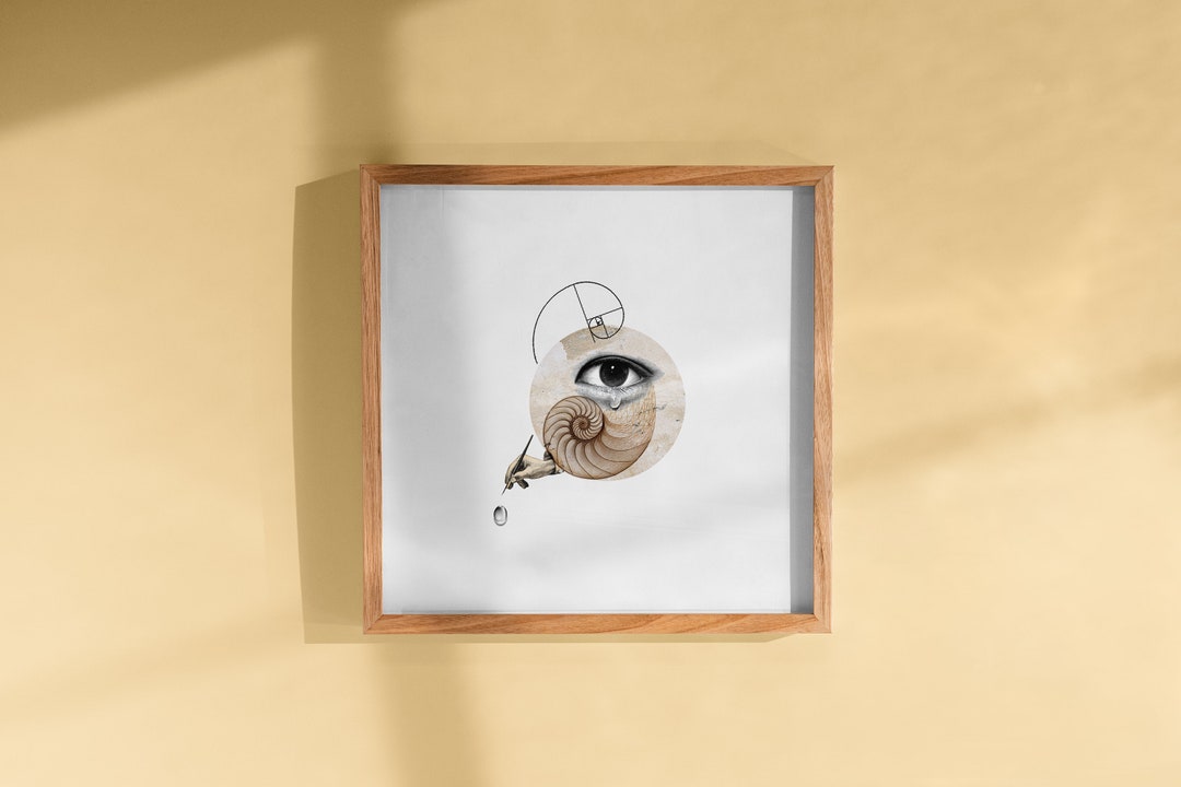 The Eye of Fibonacci, Digital Collage, Wall Art, Digital Print, Surreal ...