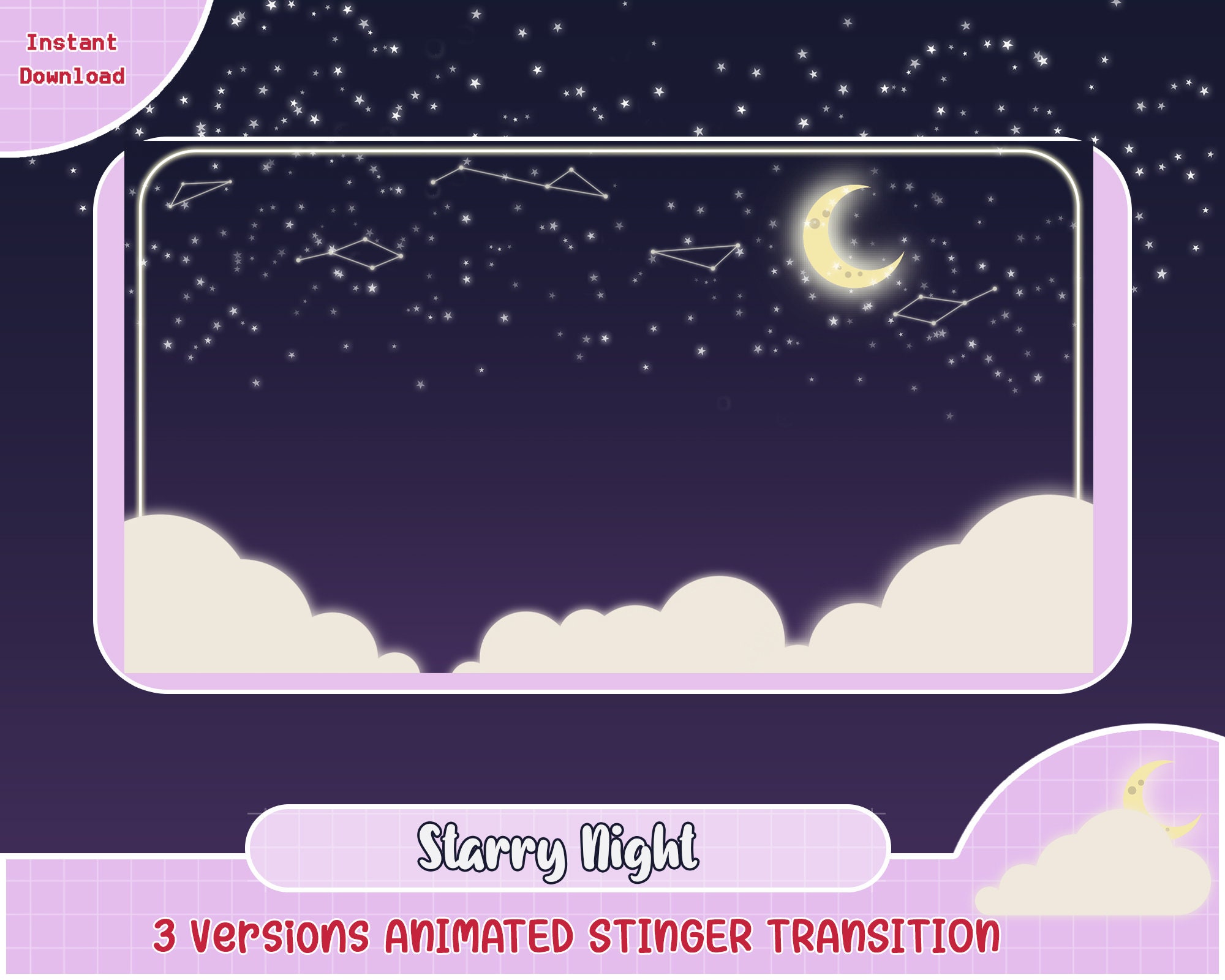 Animated Starry Night Twitch Transition Scene Stars Animate - Etsy Canada