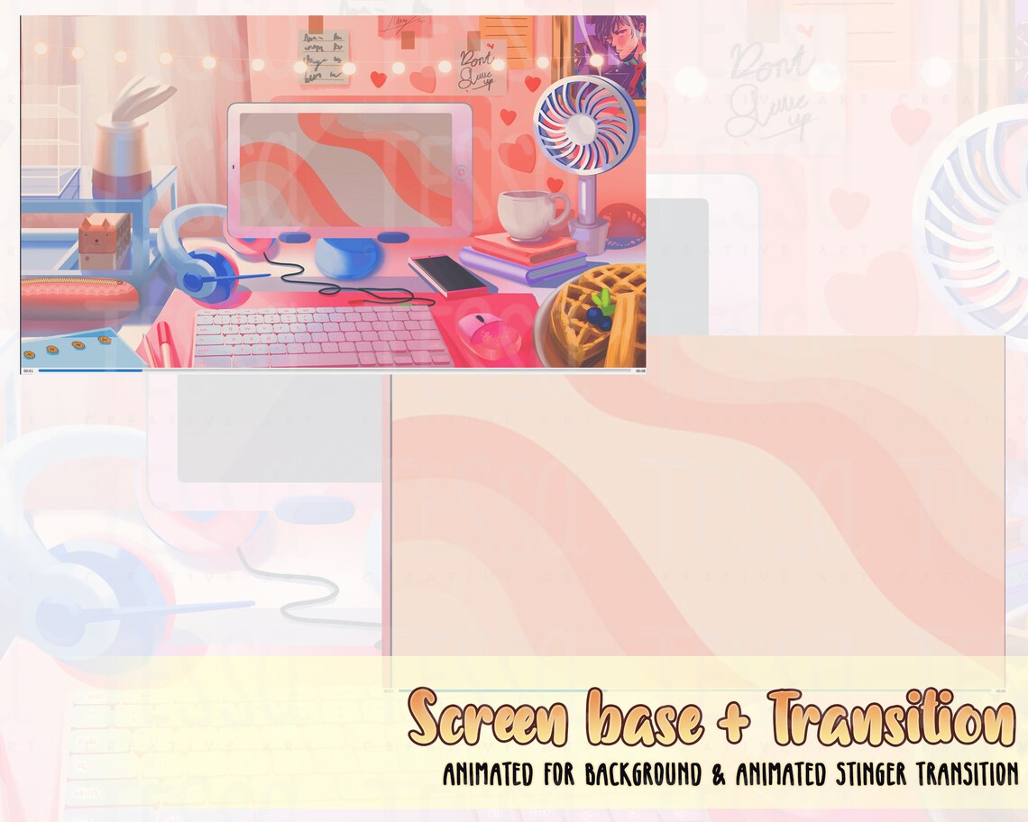 Animated Pink Tablet Live Vtuber Twitch Package Cute Twitch - Etsy Canada