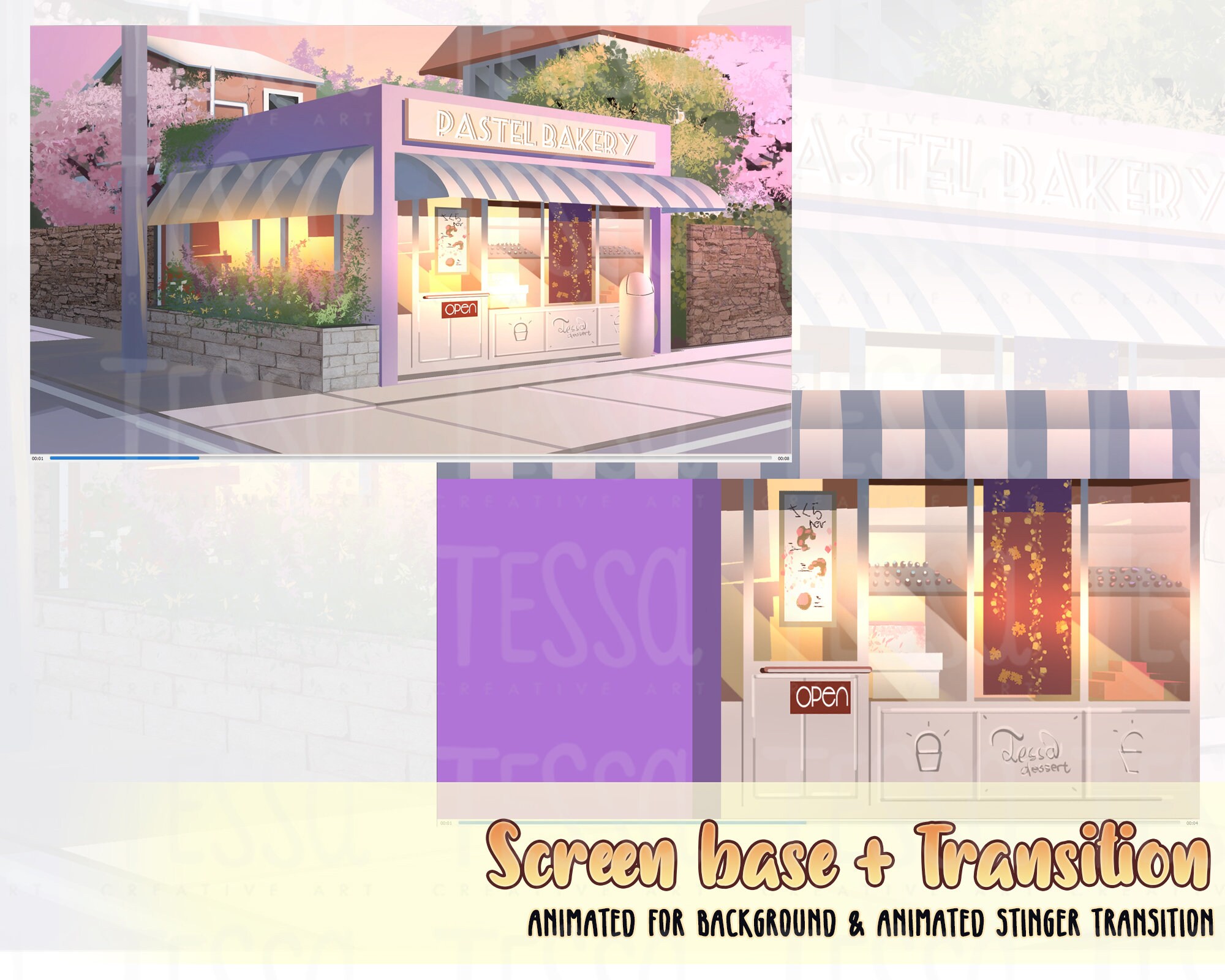 Animated Pastel Bakery Twitch Package Cute Twitch Overlay | Etsy