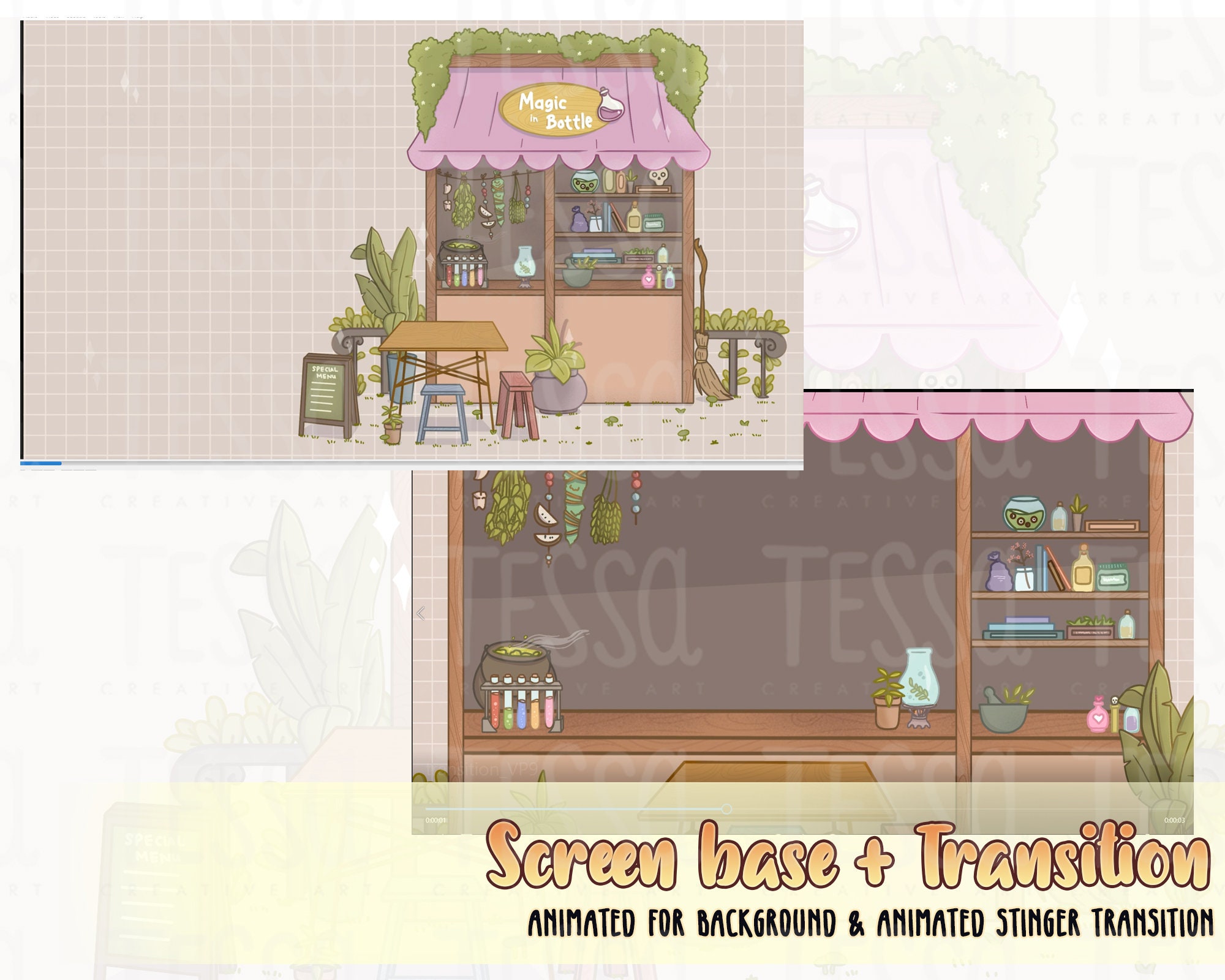 Animated Cute Kawaii Magic Wizard Shop Full Twitch Package for - Etsy