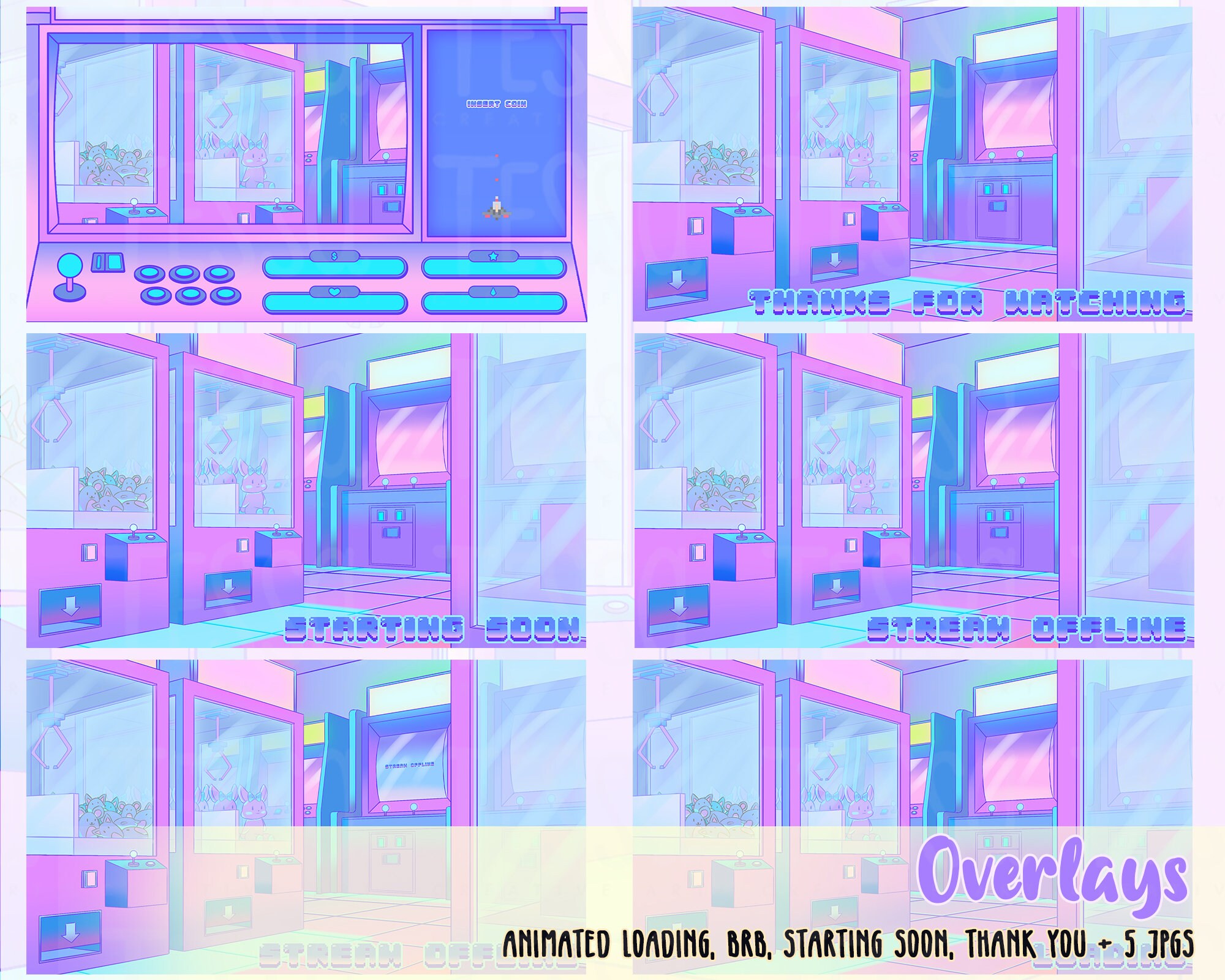 Animated Neon Purple Arcade Twitch Package Cute Twitch - Etsy