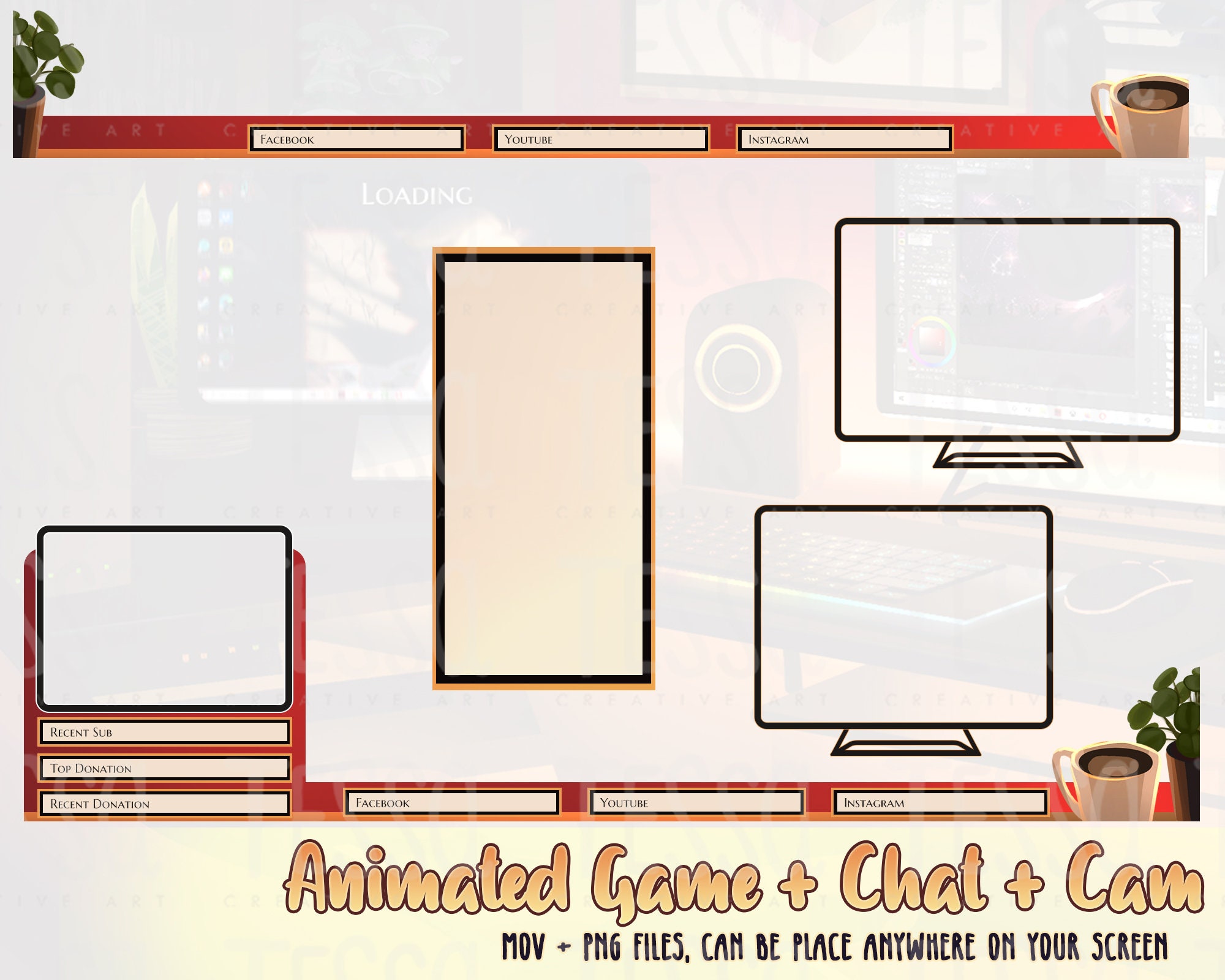 Animated Neon Pc Setup Twitch Package Cute Twitch Overlays - Etsy