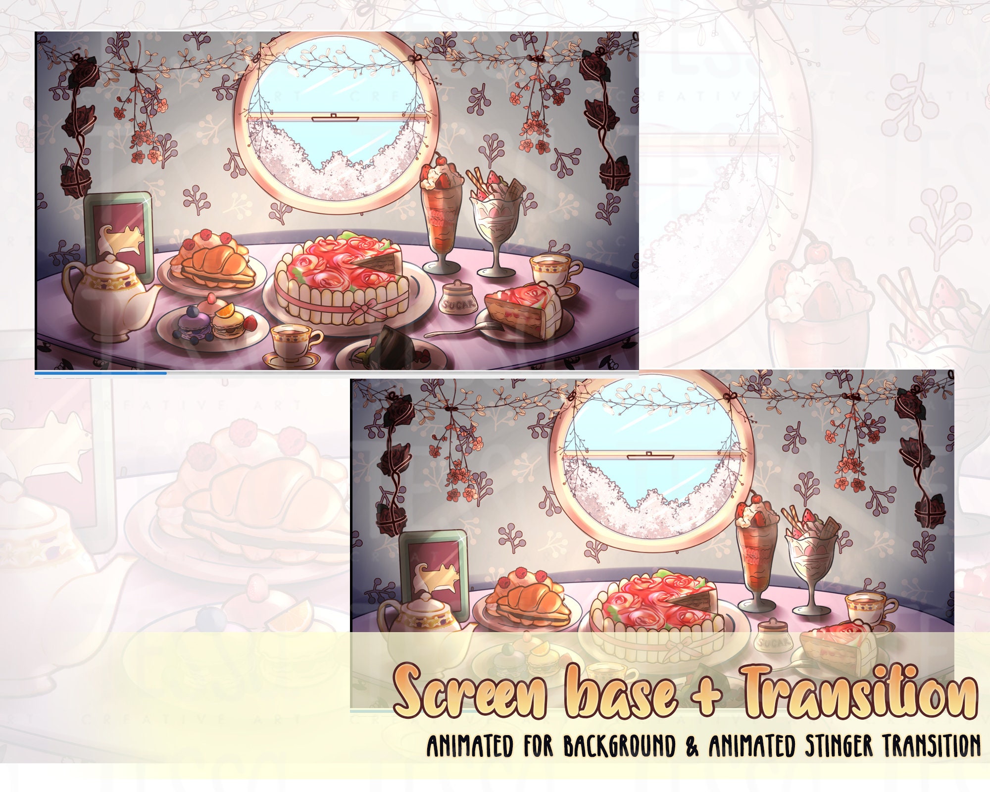 Animated Cute Dessert Food Twitch Package for Streamer to - Etsy