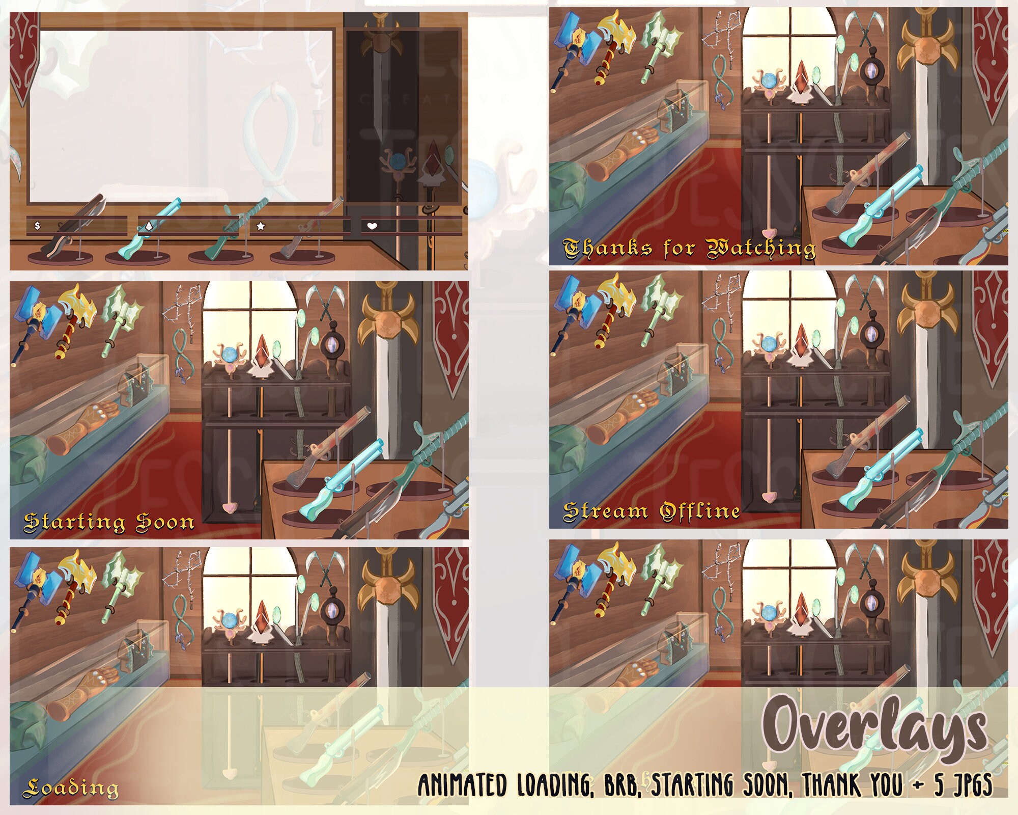 Animated Weapon Rpg Games Twitch Package Cute Twitch Overlay - Etsy Canada