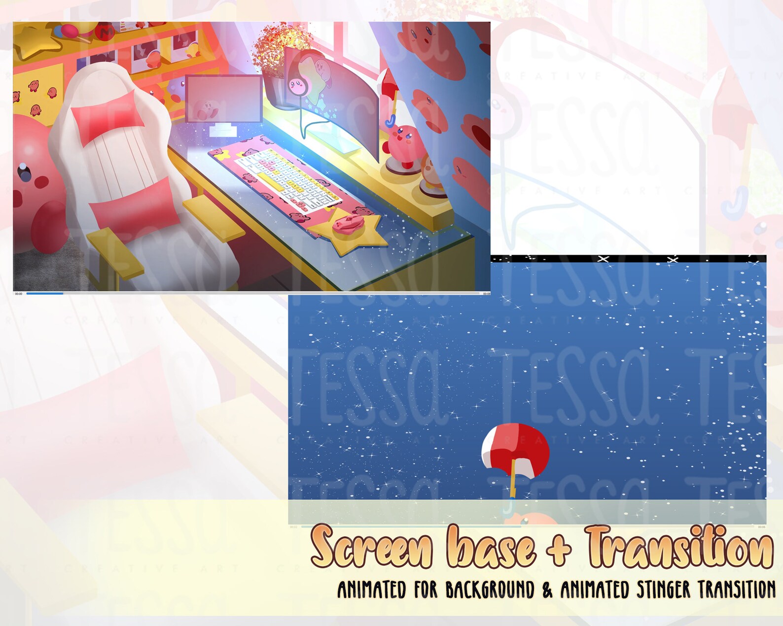 Animated Kirby Setup Pc Twitch Package Cute Cam Twitch - Etsy