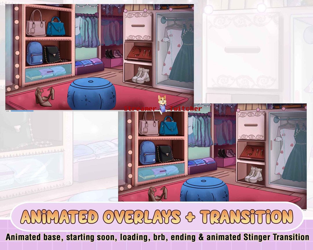 Animated Ready to Stream Room Twitch Stream Overlays Banner, Starting ...