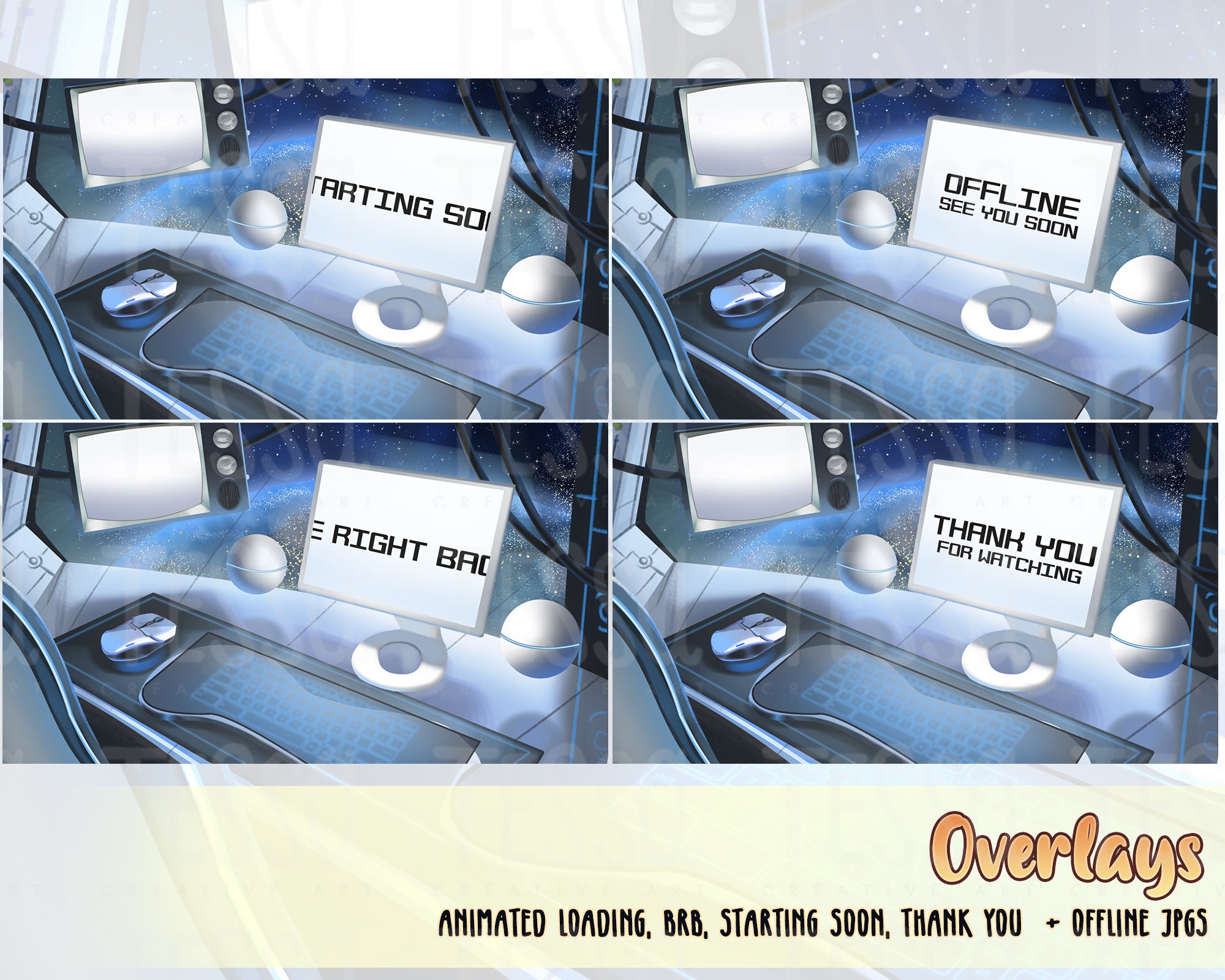 Animated Space Pc Setup Room Twitch Package Camera Twitch | Etsy