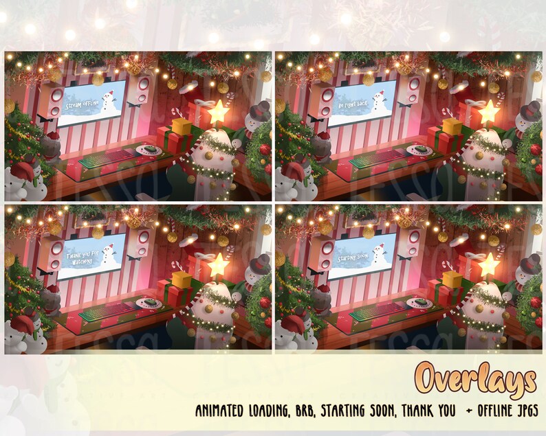 Animated Christmas Stream Pc Setup Twitch Overlay, Brb, Ending ...