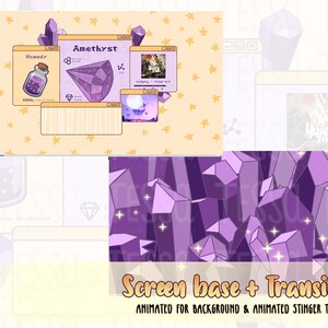 Animated Amethyst Crystal Purple Twitch Package, Twitch Cam Overlays ...