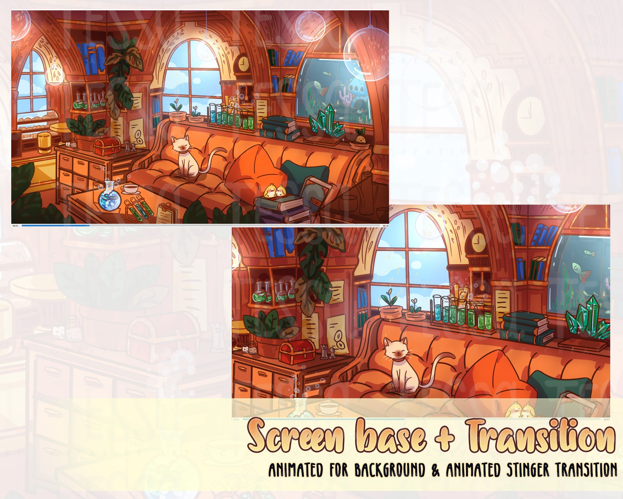 Animated Rpg Cafe Gamer Healer Twitch Package Cute Twitch - Etsy