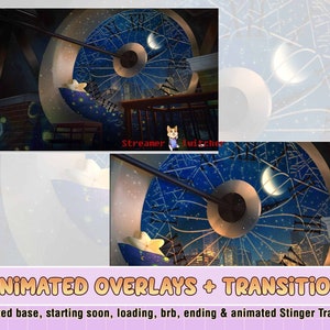 Animated Clock Tower Moon in Cozy Cute View Twitch Stream Overlay ...