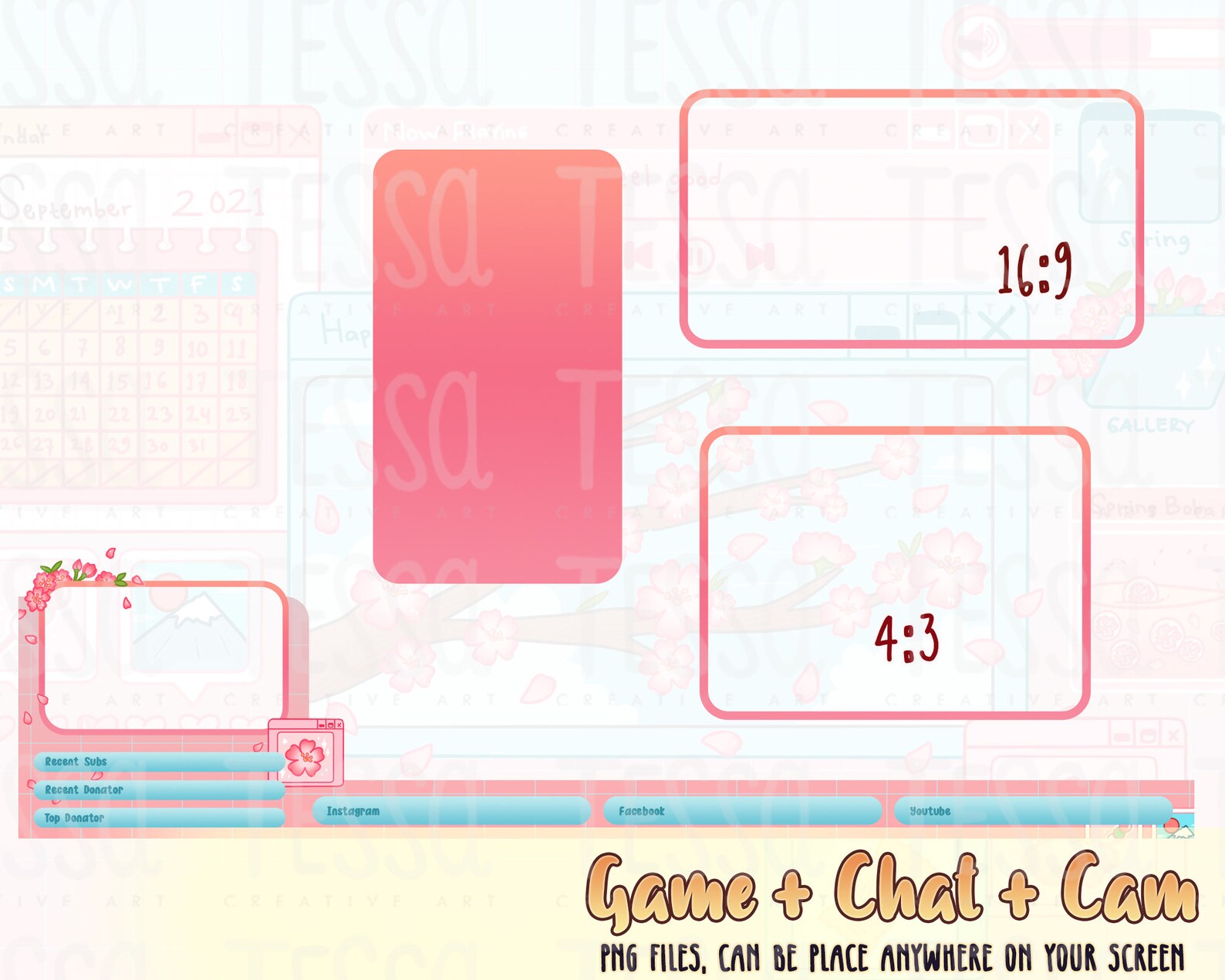 Animated Sakura Desktop Twitch Package for Streamer to Stream - Etsy