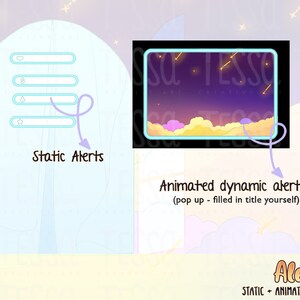 Animated Cloud Window Twitch Package: Kawaii Overlays, Alert, Panels ...