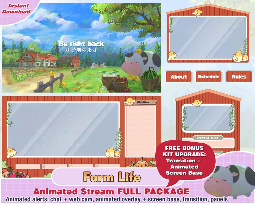 Animated Harvest Farm Life Twitch Stream Package Kit, Twitch Stream ...