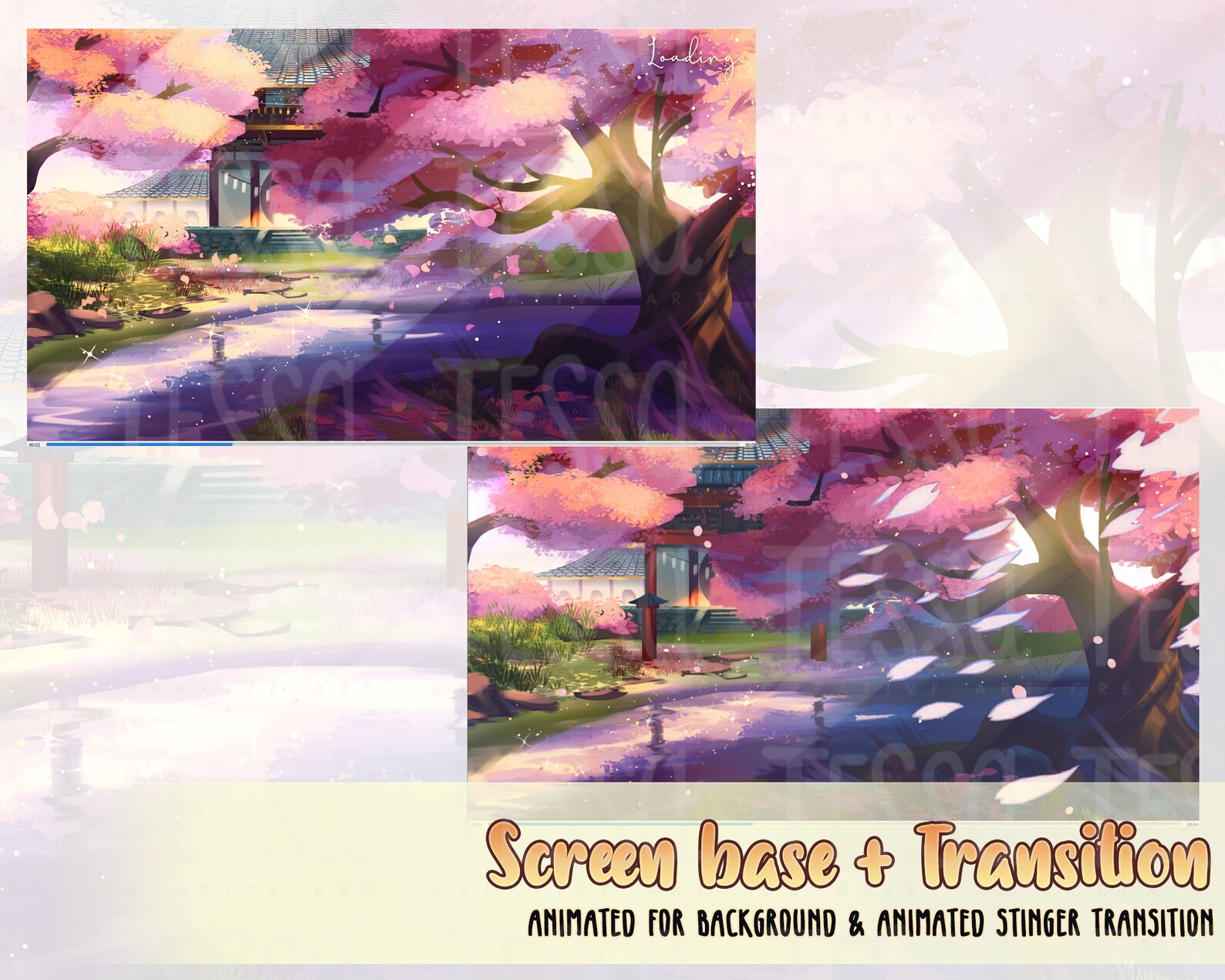 Animated Pink Sakura Japanese Temple Twitch Package: Twitch - Etsy