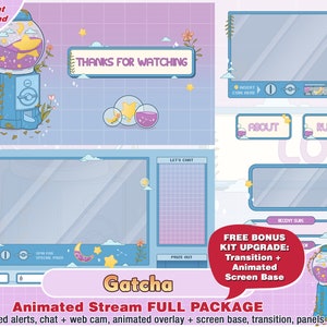 Animated Claw Arcade Game Twitch Package Include Twitch Stream Overlays, Panels, Alerts, Cute ...