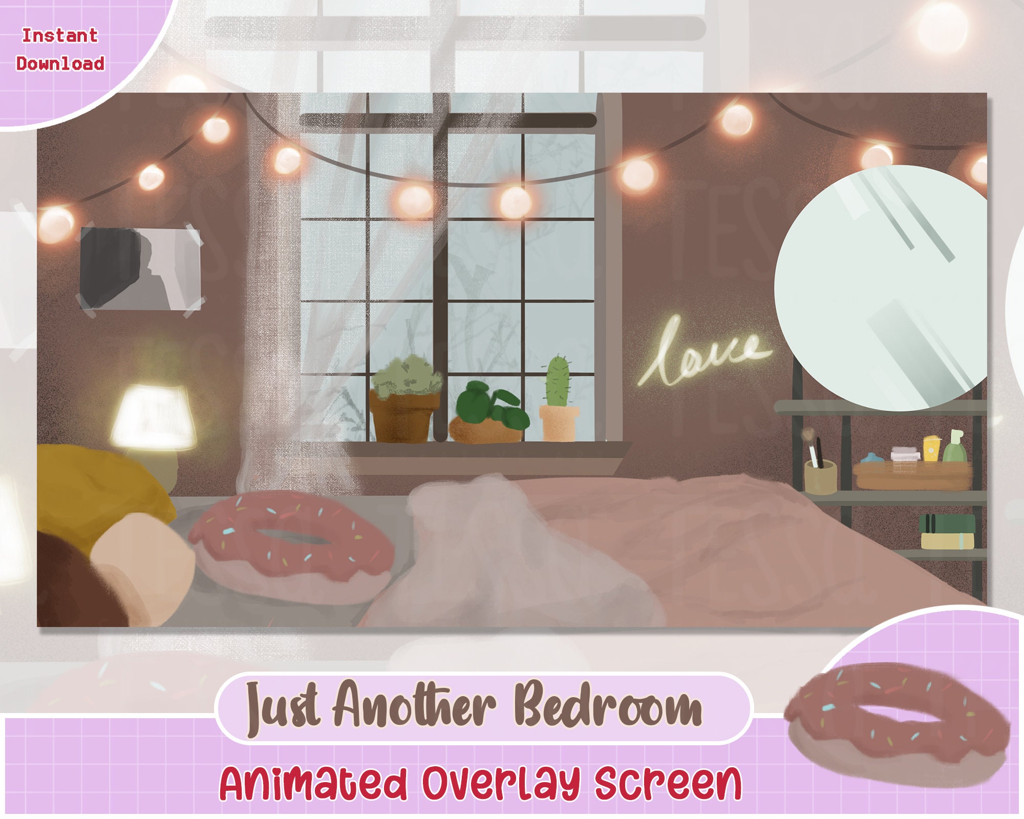 Animated Love Bedroom Twitch Overlay Brb Offline Starting - Etsy UK