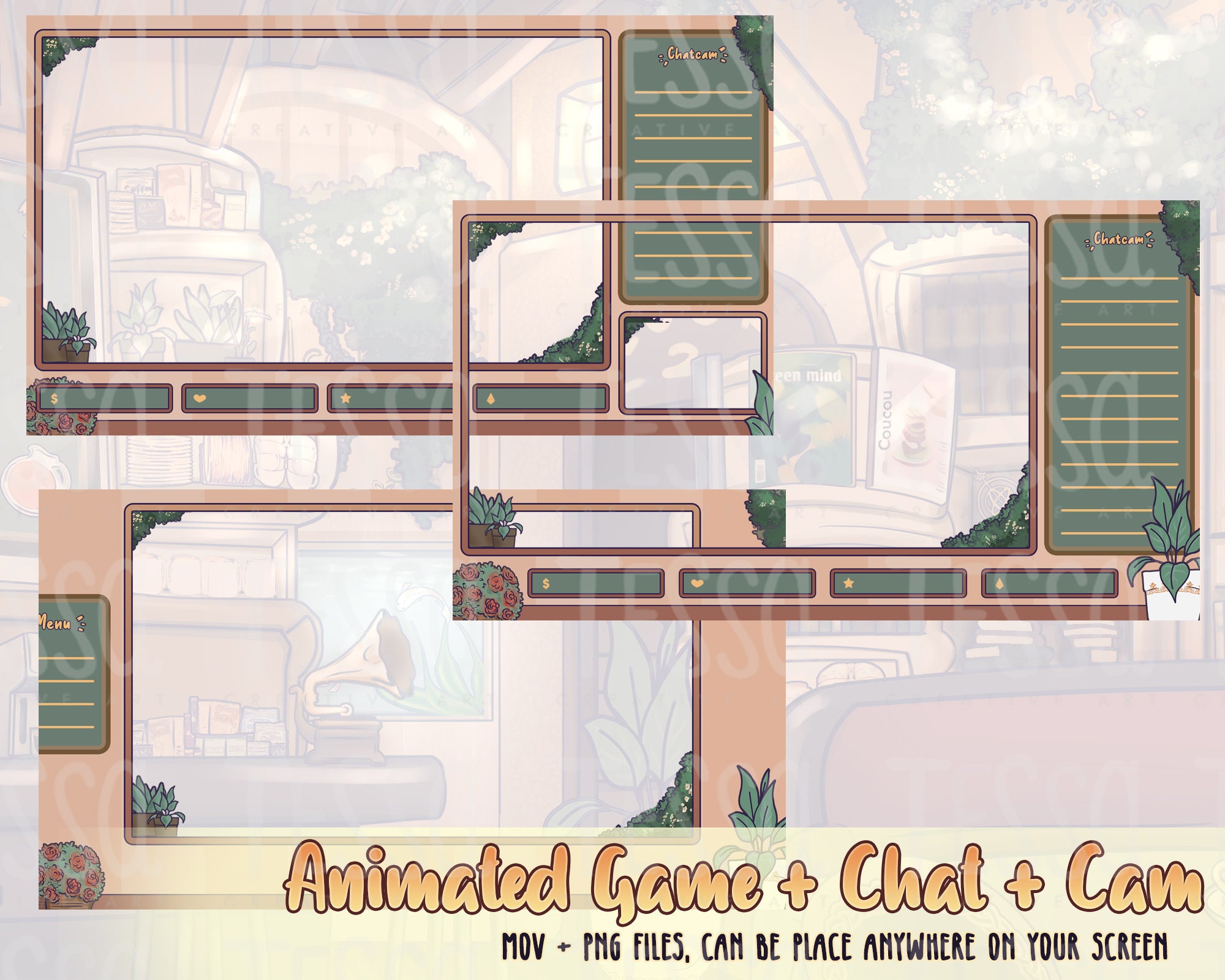 Animated Cozy Coffee Bar Twitch Package Cute Twitch Overlay - Etsy