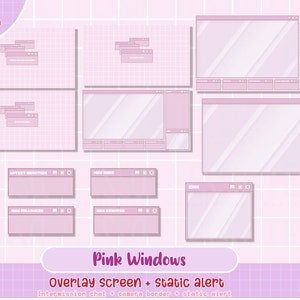 Pink Windows Twitch Live Camera Overlay, Pinky Stream Screen, Twitch ...