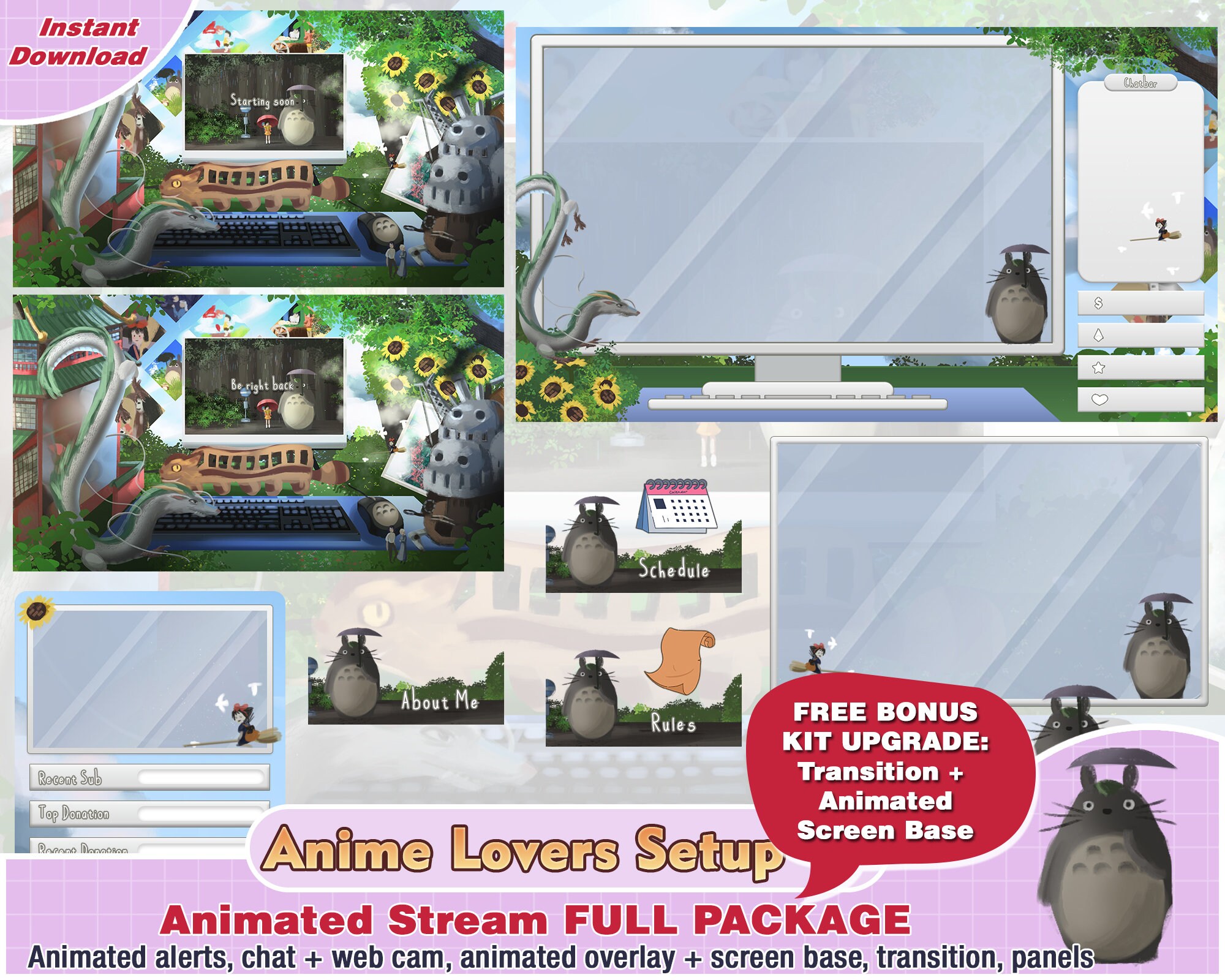 Animated Retro Anime Setup Pc Twitch Package Cute Twitch - Etsy