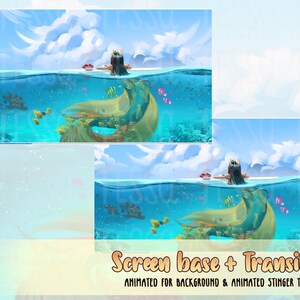 Animated Mermaid Princess Twitch Package: Kawaii Twitch Overlays, Panel ...