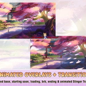 Animated Pink Sakura Tree Flower Park Twitch Overlays, Starting Soon ...
