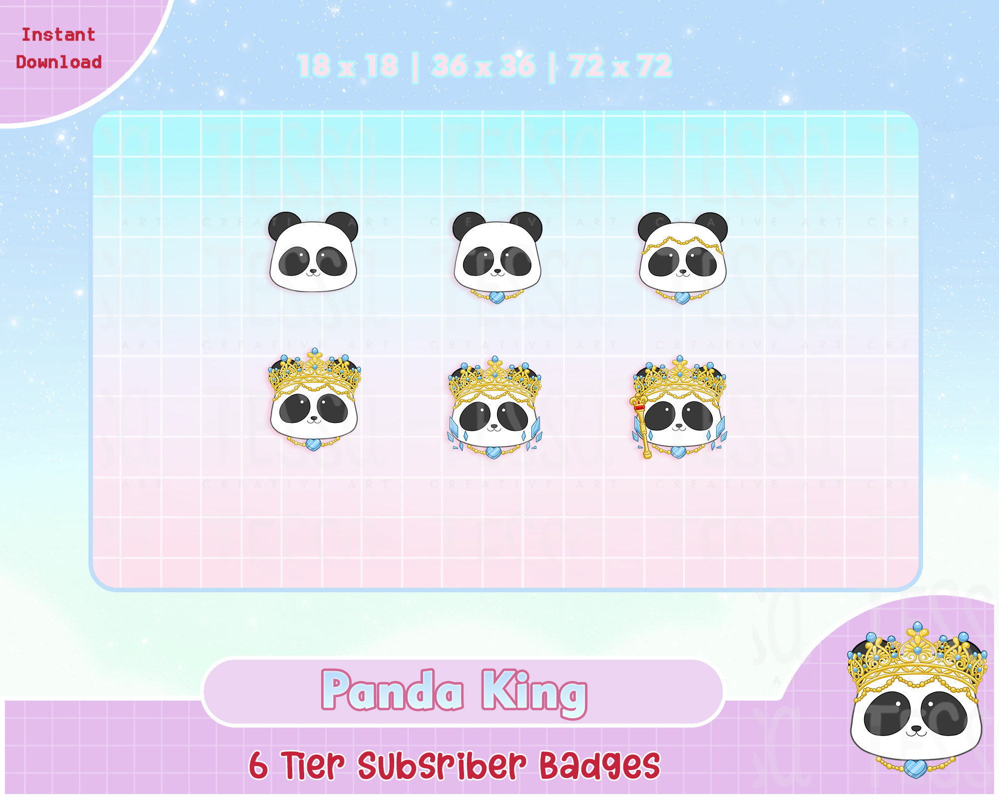 Panda Twitch Badges, Cute Twitch Sub Badge, Twitch Subs Badges, Kawaii ...