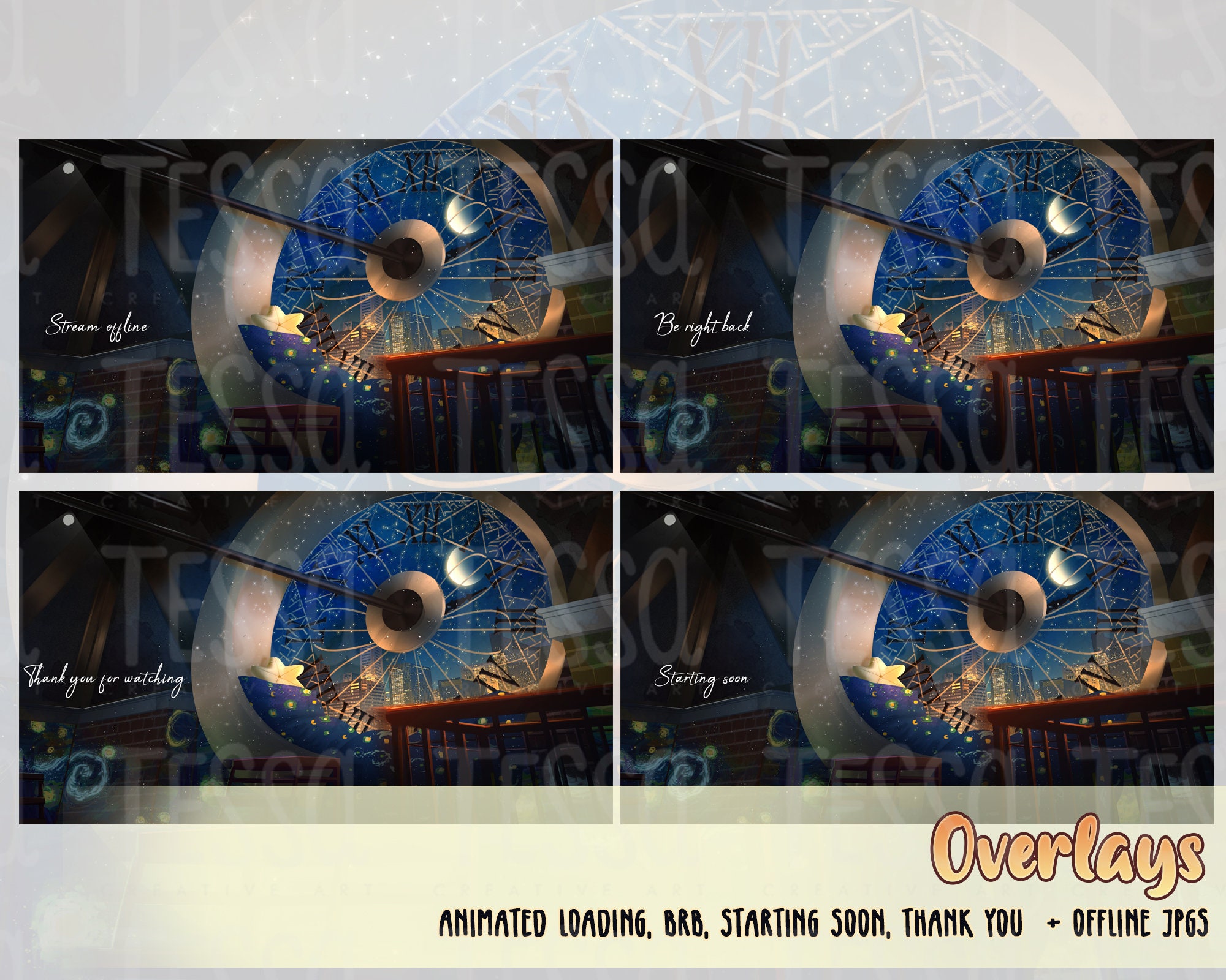 Animated Cute Clock Bedroom Twitch Package for Streamer to - Etsy