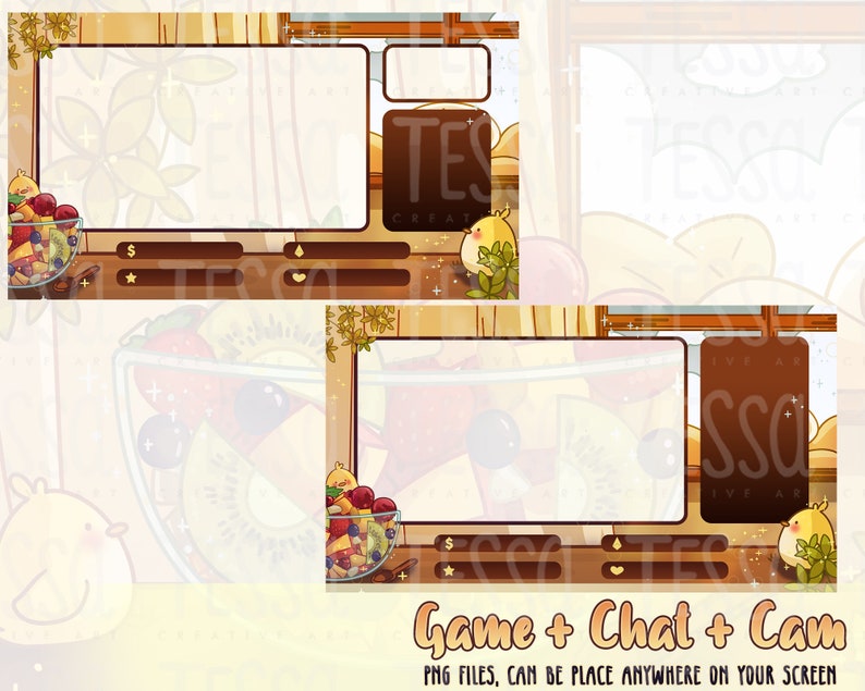 Animated Fruits Food Twitch Package Cam Cute Twitch Overlays - Etsy