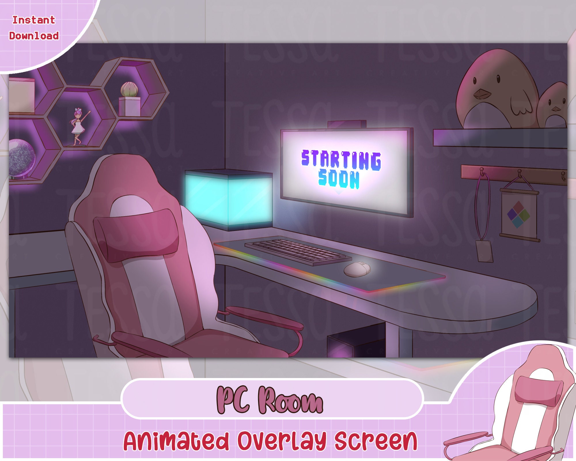 Animated Pink Pc Room Twitch Overlay Brb Offline Starting - Etsy Animated Pink Pc Room Twitch Overlay Brb Offline Starting - Etsy