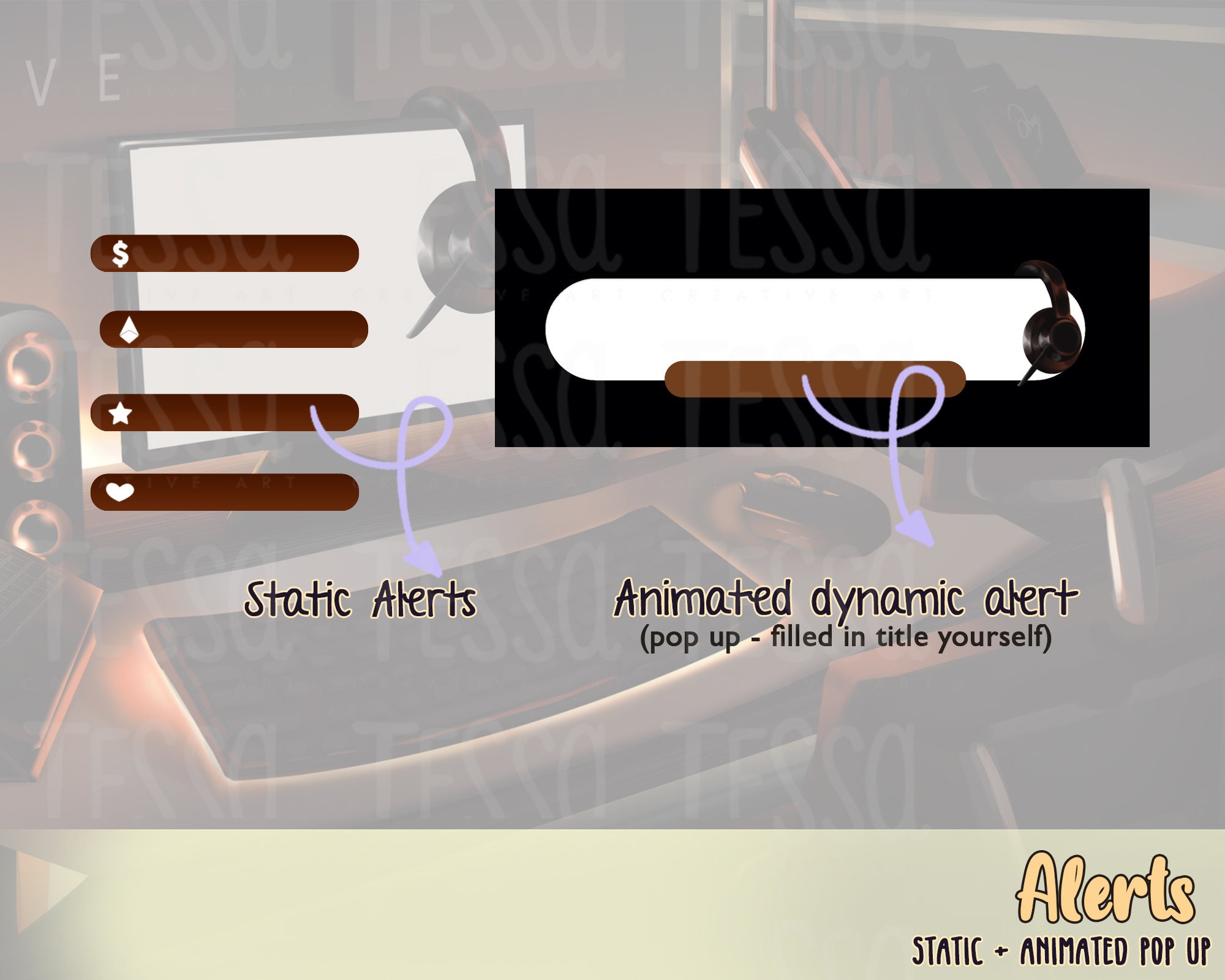 Animated Neon Gold Pc Setup Room Twitch Package Camera Twitch - Etsy