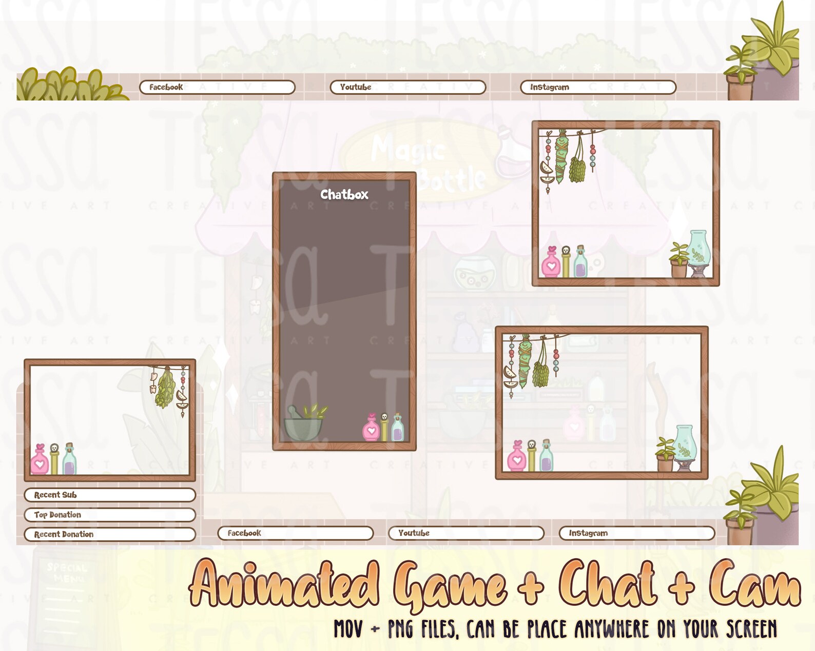 Animated Cute Kawaii Magic Wizard Shop Full Twitch Package for | Etsy