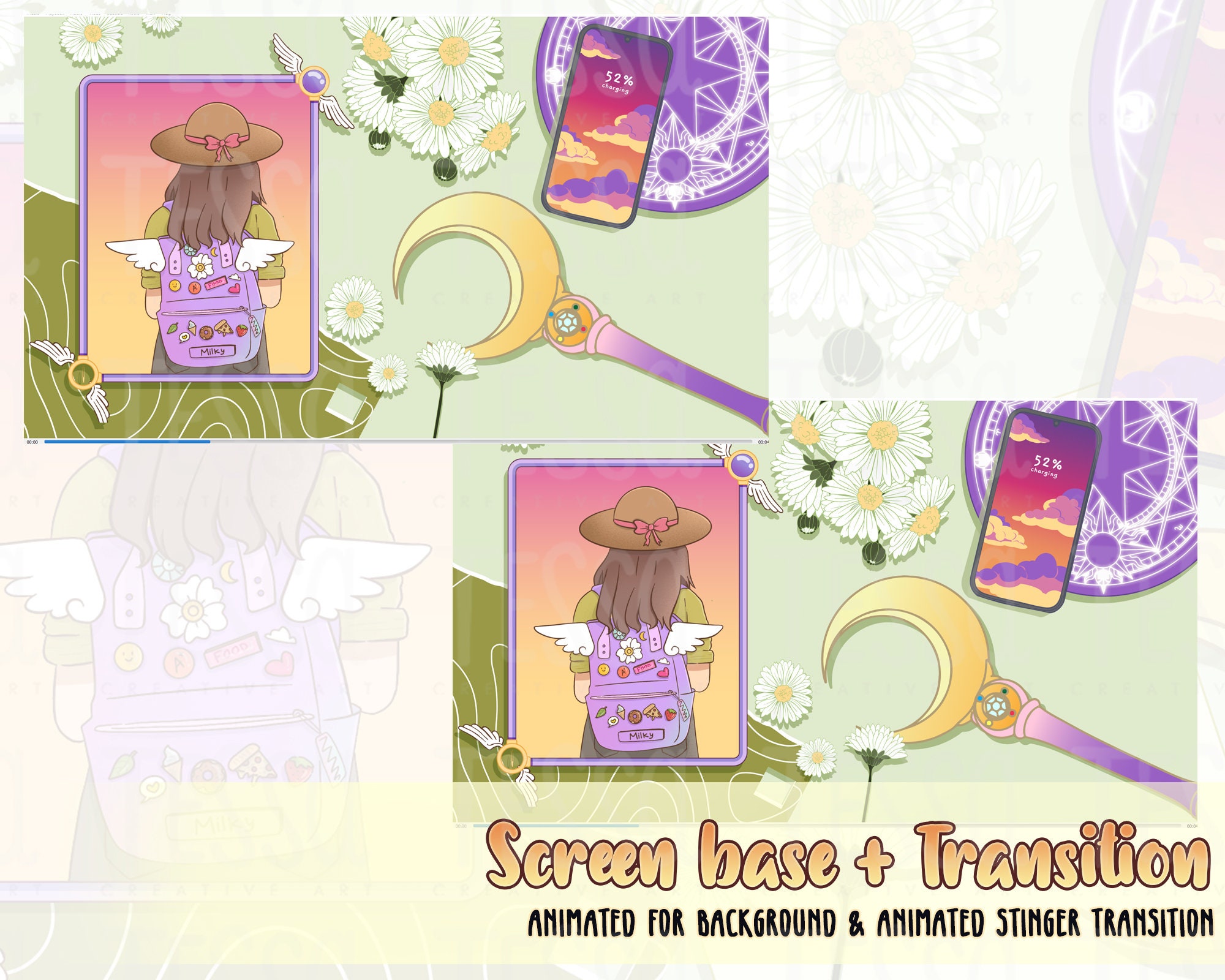 Animated Daisy Girly Sailor Moon Twitch Package Kawaii Twitch - Etsy